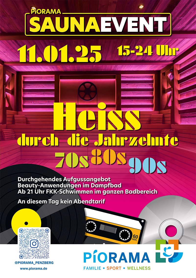 Öffnungszeiten der Sauna im Hallenbad im PiORAMA